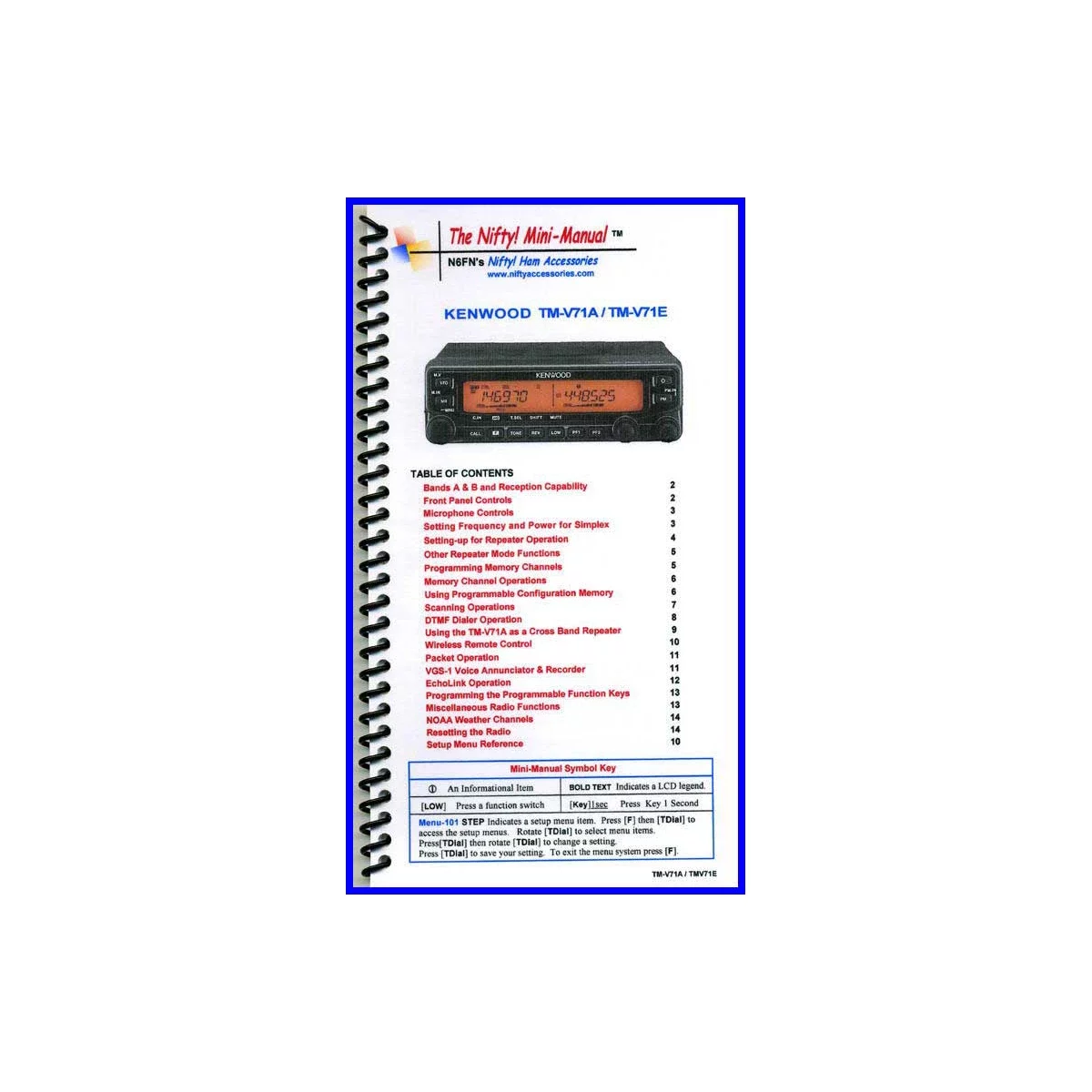 Amateur Radio Books | Nifty Mini Manual for Kenwood TM-V71A - GPSCentral.ca