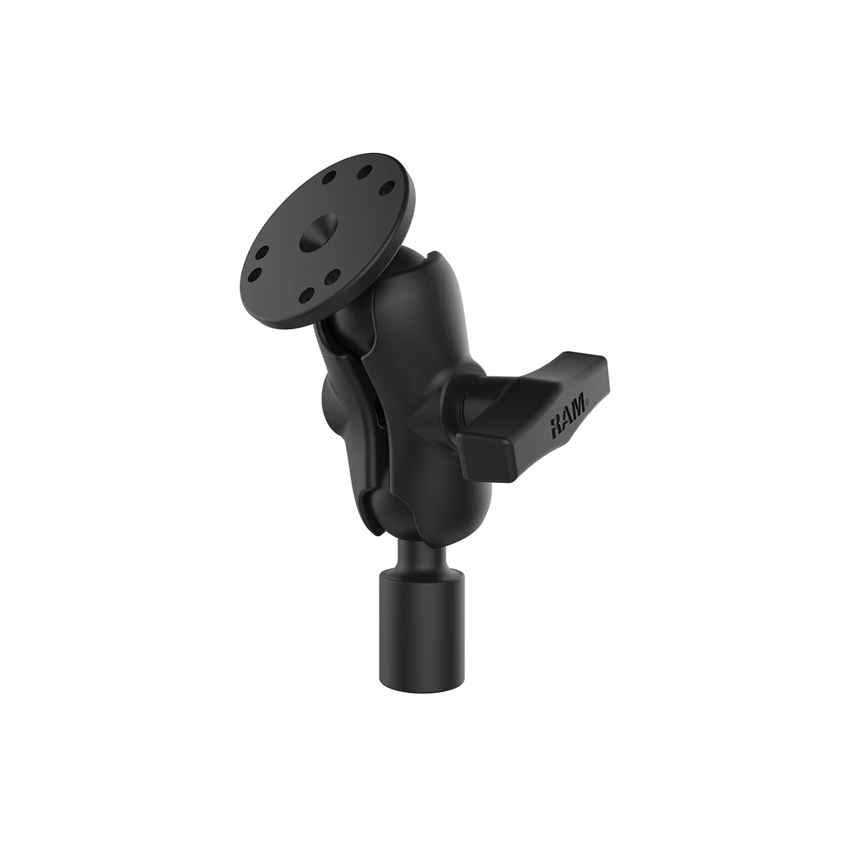 RAM-101-B-218-1U: RAM Short Double Ball Mount with Round Plate and 1/2 ...