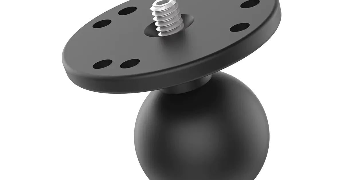 RAM-202AU: RAM Ball Adapter with Round Plate and 1/4"-20 Threaded Stud ...
