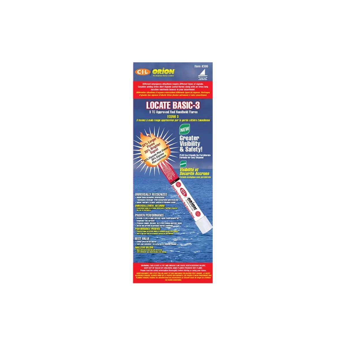 CIL/Orion No Perchlorate Handheld Marine Red Signal Flares - 3 Pack ...