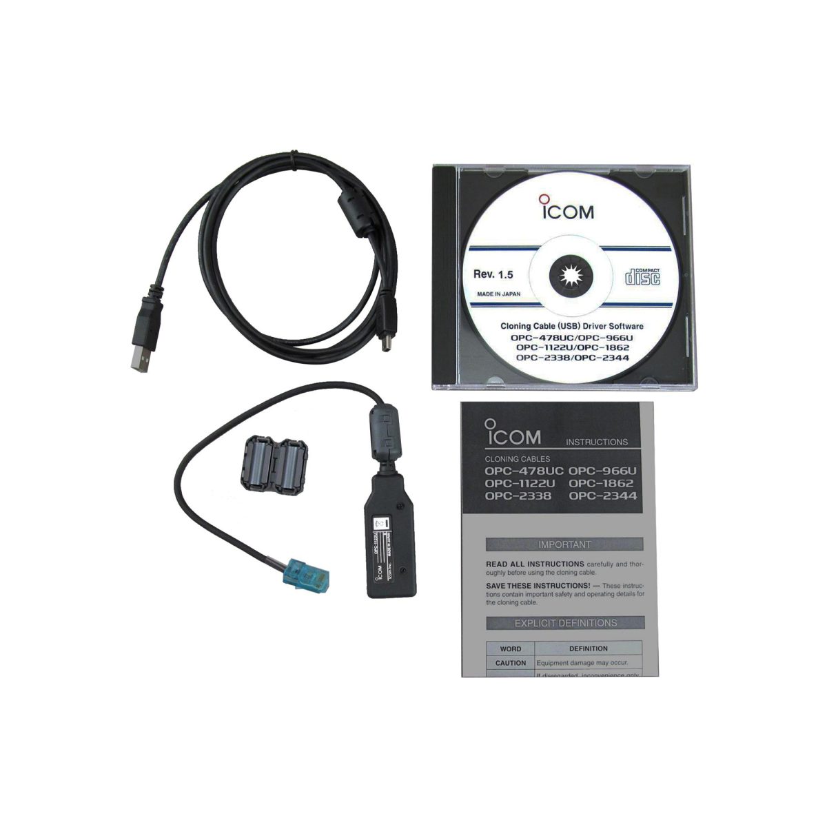 Icom OPC-1122U Programming/Cloning Cable - GPS Central